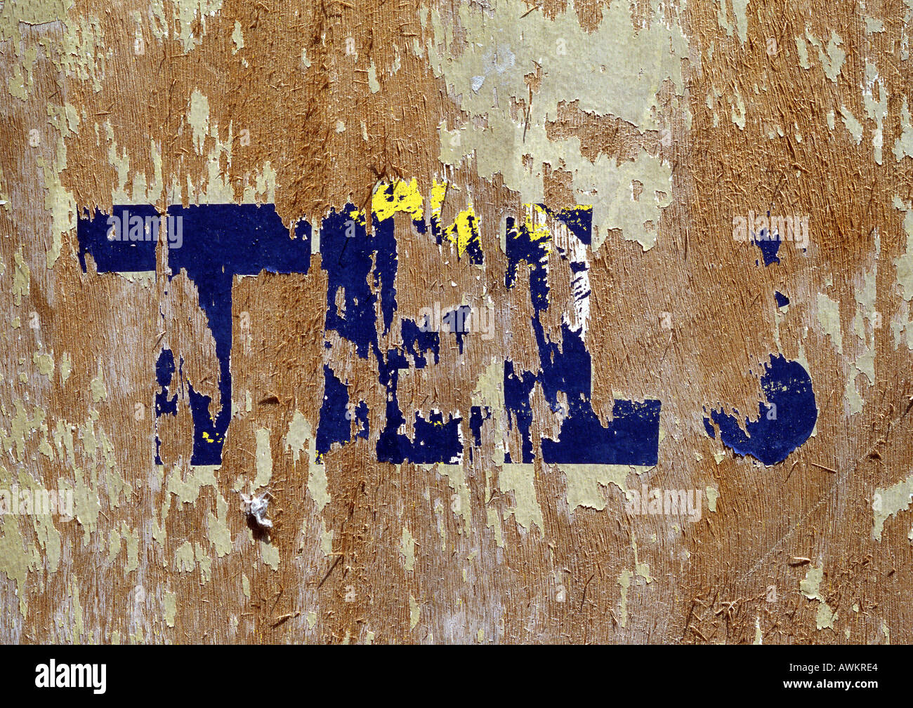 Torn letters on telephone sign Stock Photo - Alamy