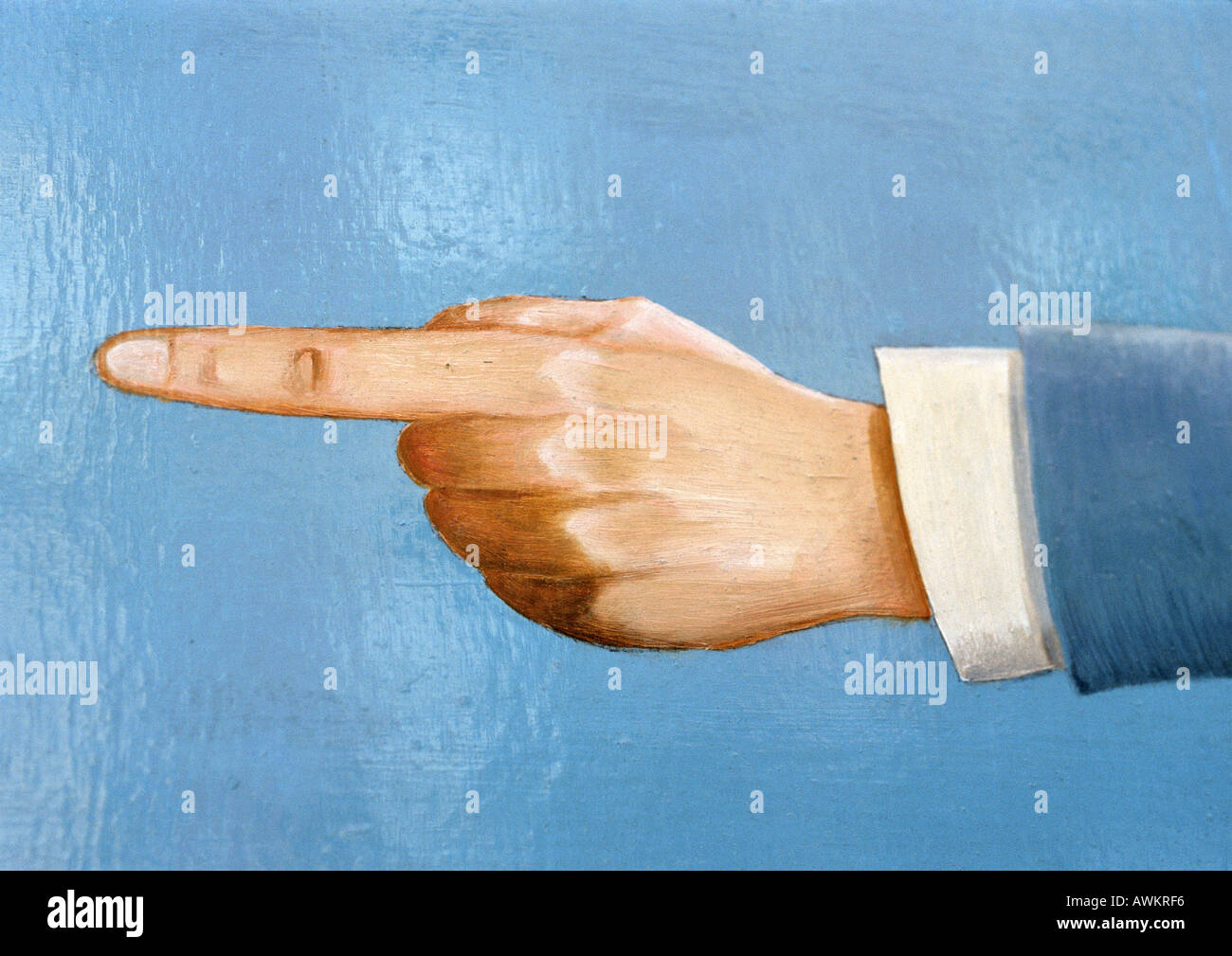 Painting of hand with finger pointing, close-up Stock Photo - Alamy