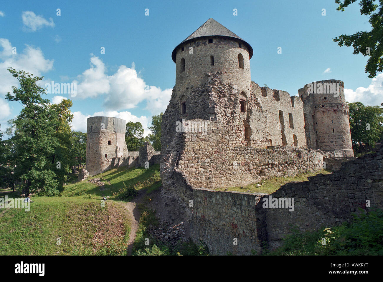 Ruins of the medieval Cesis Castle, Latvia Stock Photo - Alamy