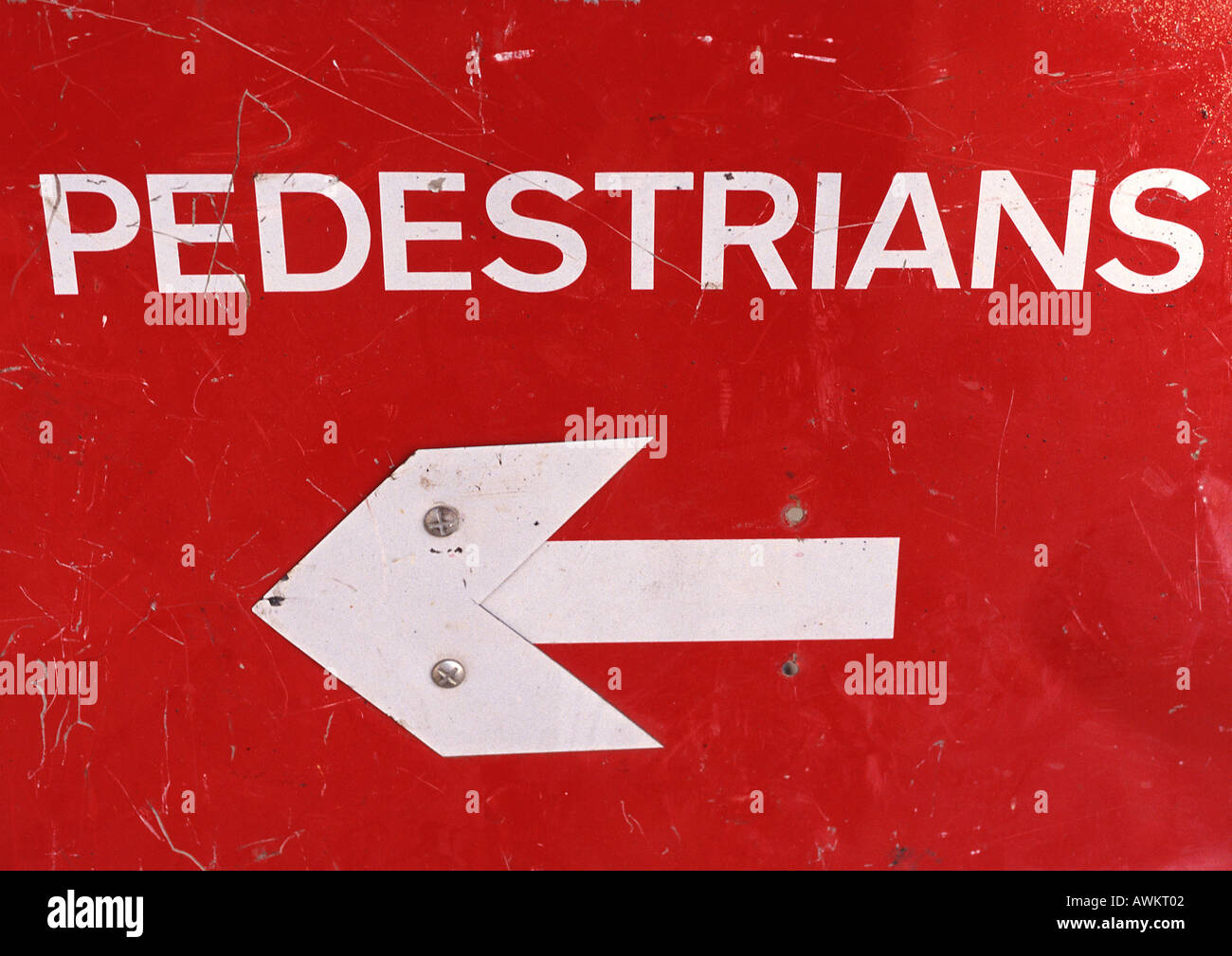 Directional sign for pedestrians, close-up Stock Photo - Alamy