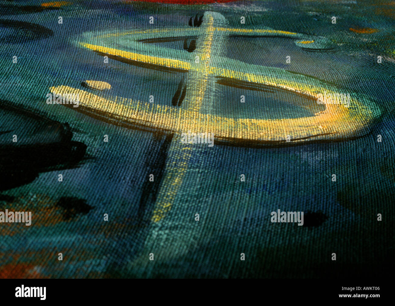 Dollar sign, painted, close-up Stock Photo - Alamy