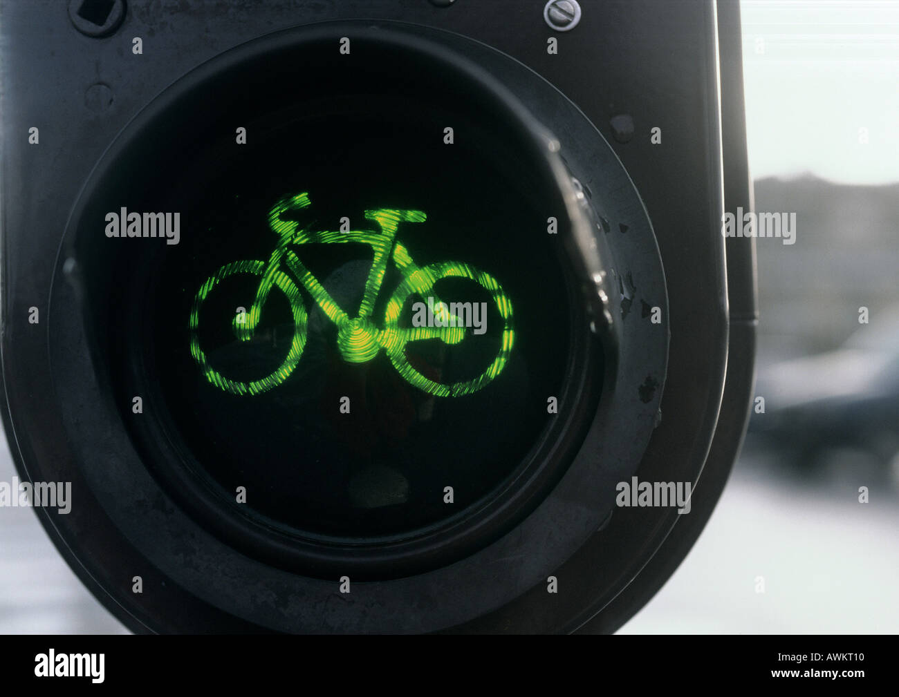 Bicycle traffic light, close-up Stock Photo - Alamy