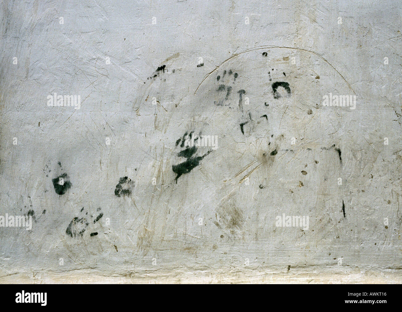 Hand prints on wall Stock Photo - Alamy