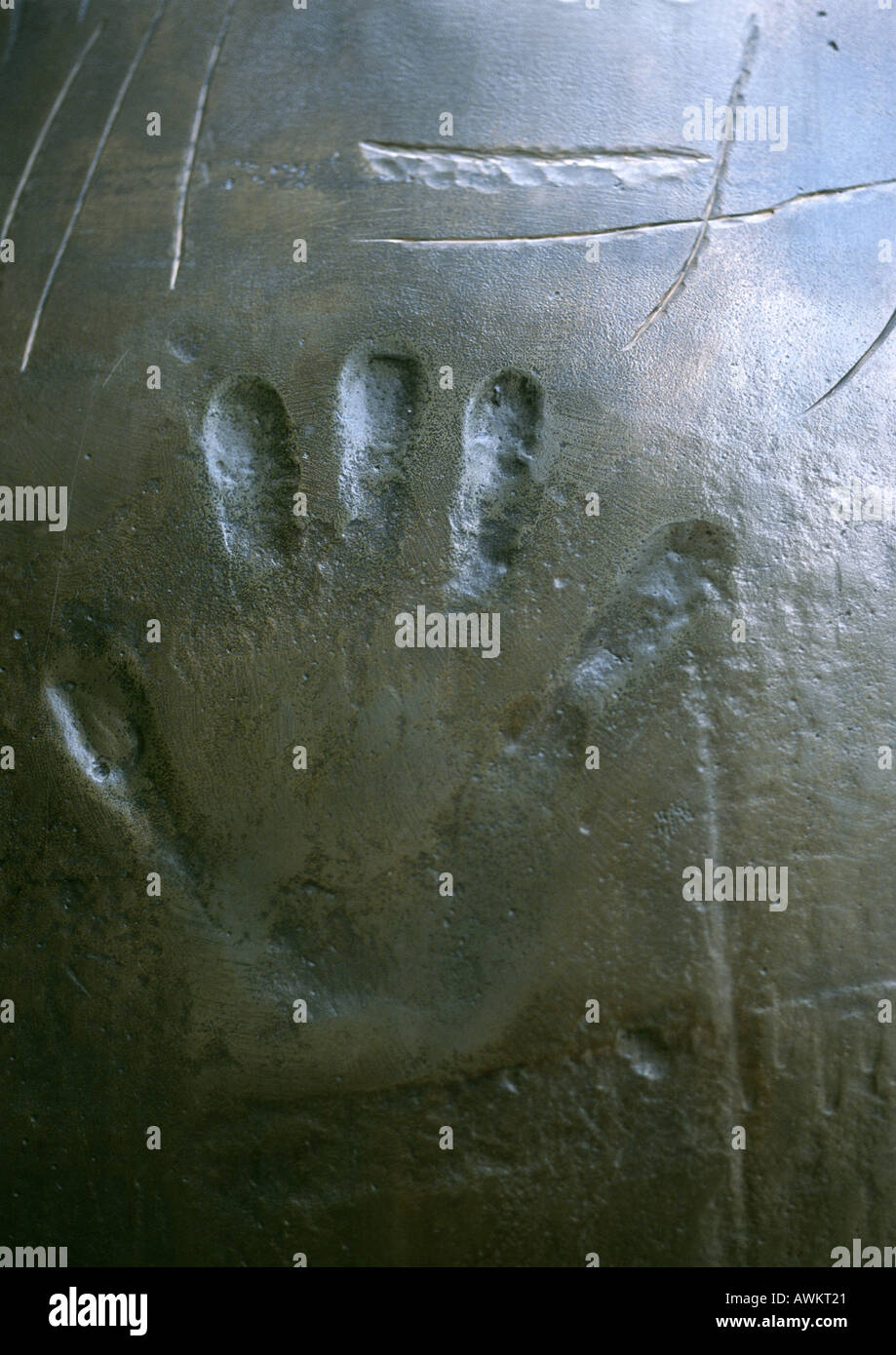 Impression of hand print, close-up Stock Photo - Alamy