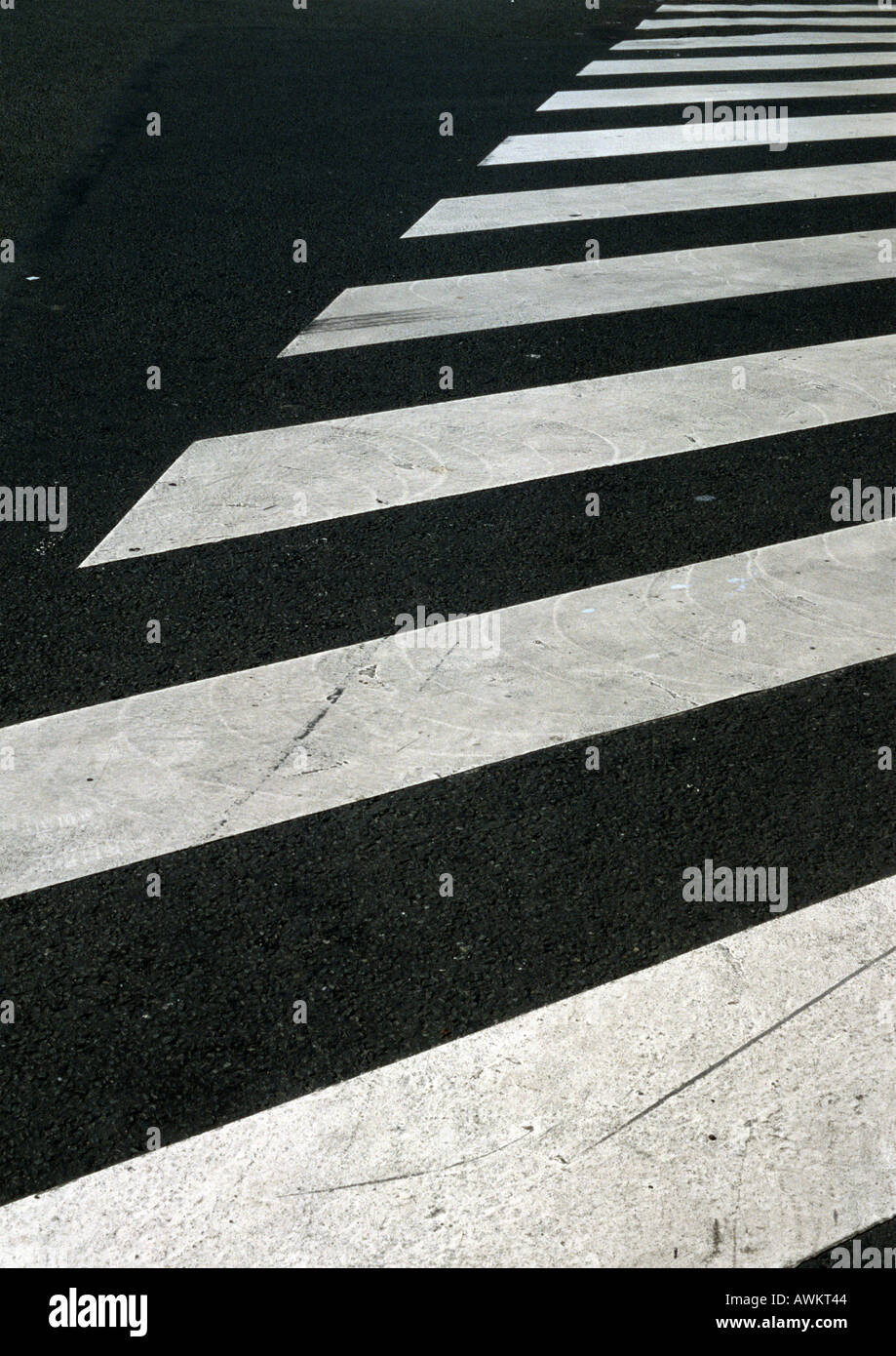 Pedestrian crossing lines on road, close-up Stock Photo - Alamy