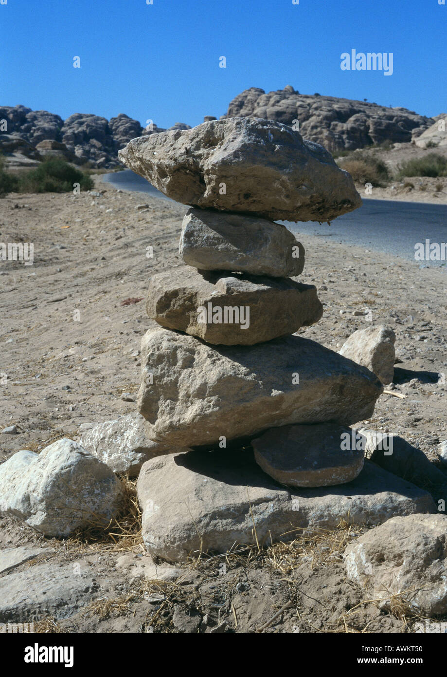Cairn (pile of stones indicating path Stock Photo - Alamy