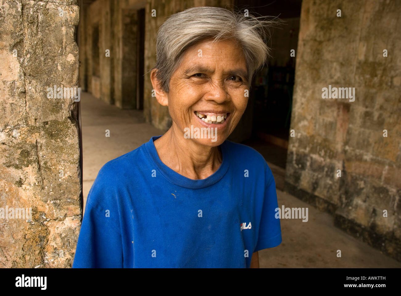 philippines siquijor island lazi convent caretaker Stock Photo - Alamy
