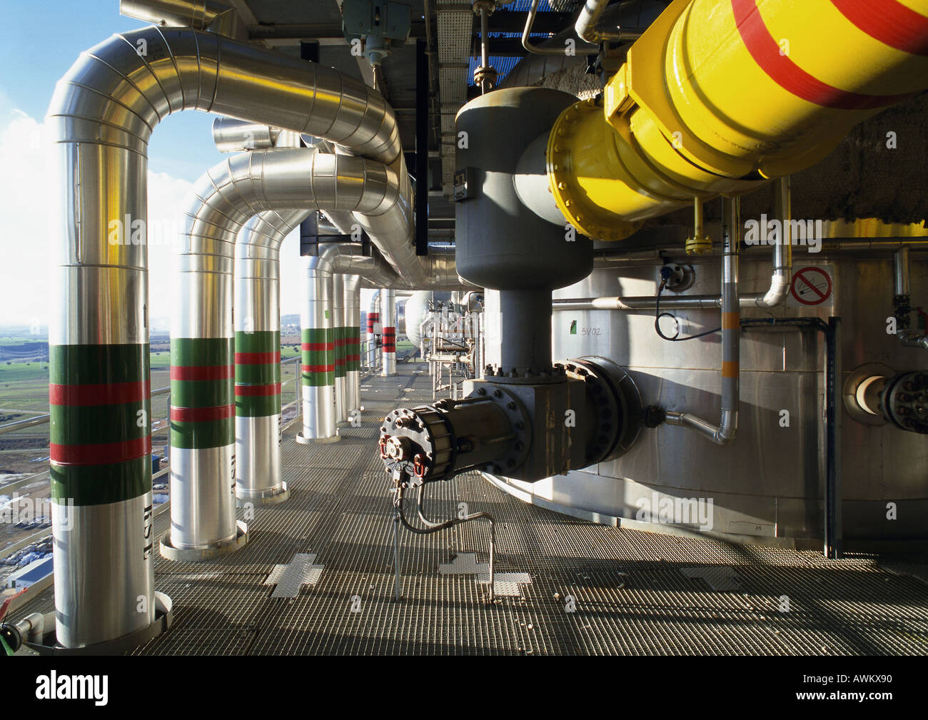 Pipes in power station Stock Photo - Alamy