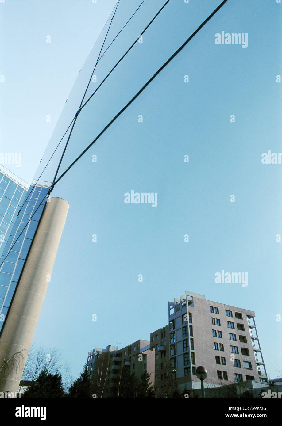 One person reflected in building window hi-res stock photography and ...
