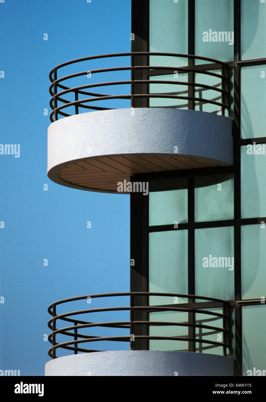 Skyscraper with balconies, close-up Stock Photo - Alamy