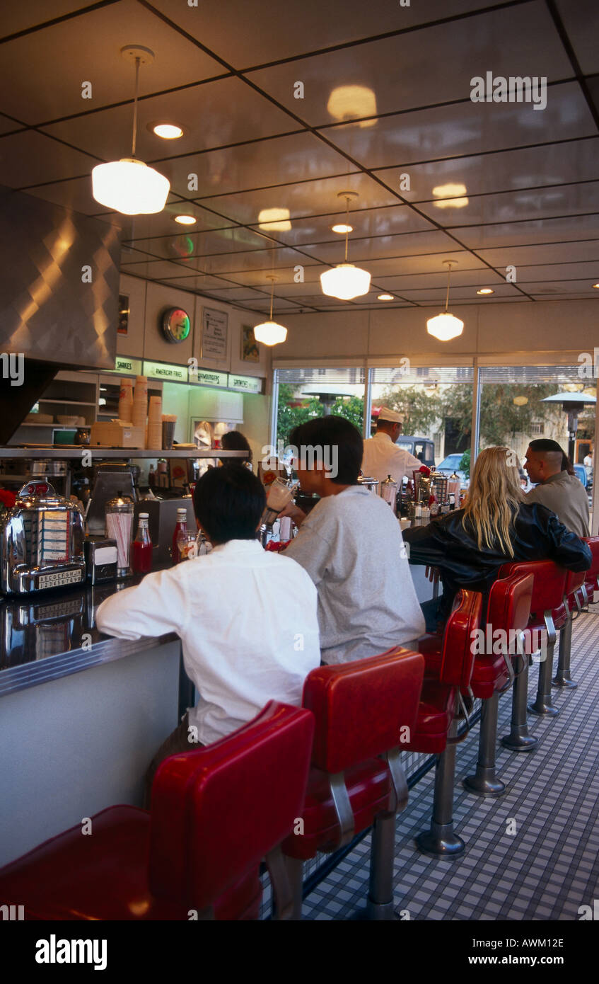 Interiors of restaurant, Melrose Avenue, Los Angeles, California, USA ...