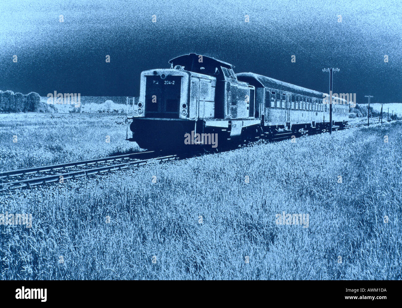 Train on track Stock Photo - Alamy