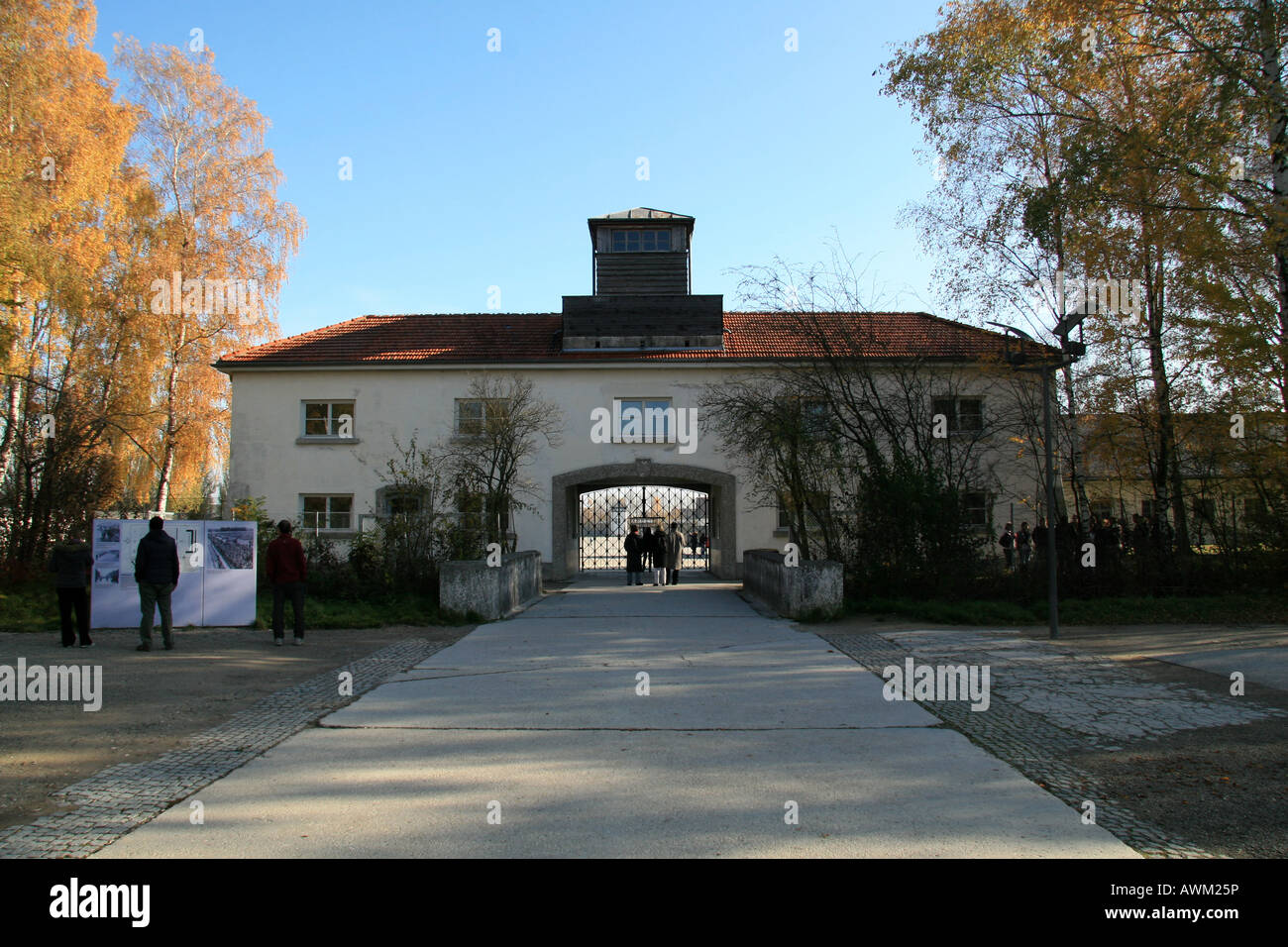 The entrance guardhouse to the former German concentration camp at ...