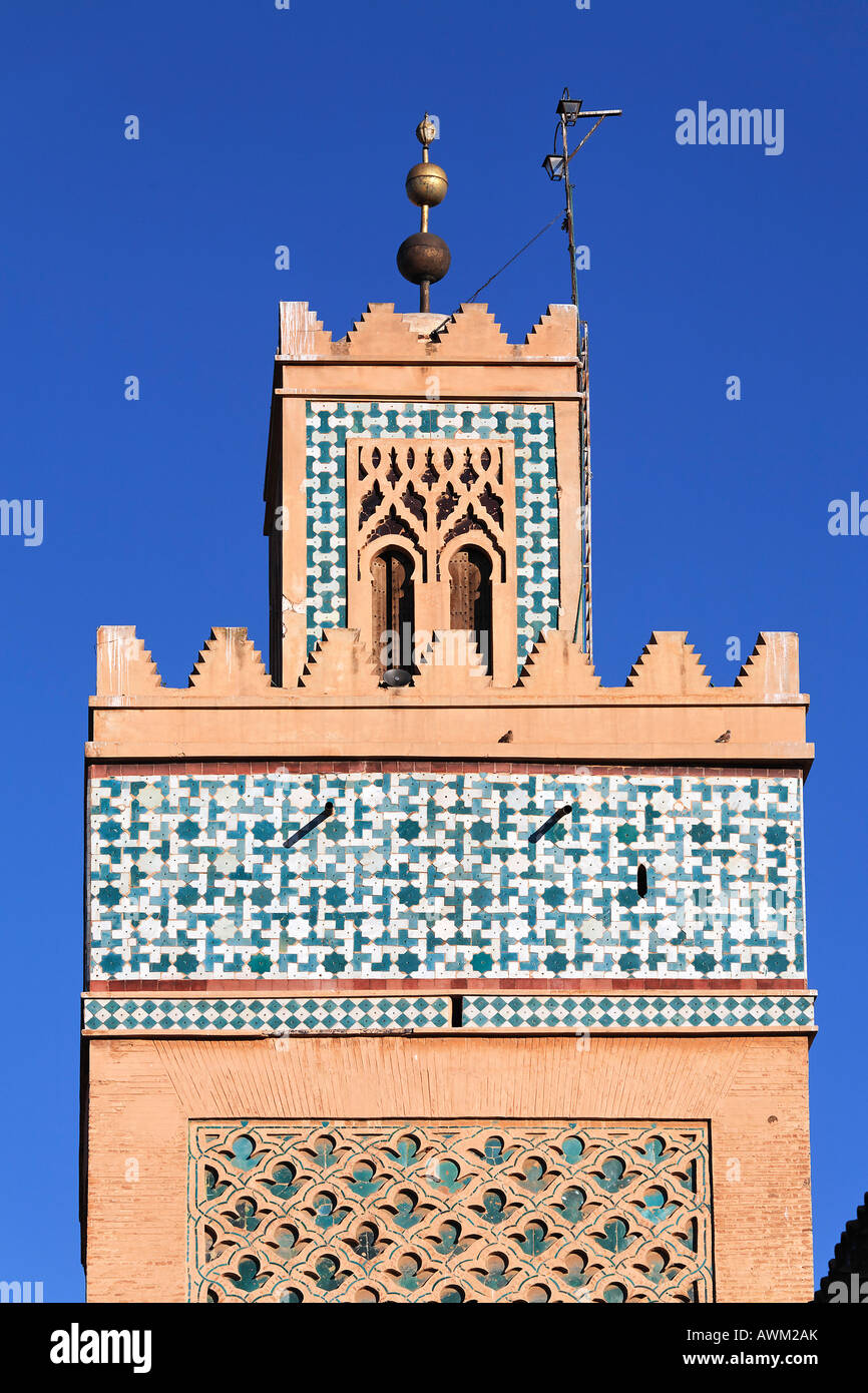 Minaret, Kasbah Mosque in the Medina quarter, Marrakesh, Morocco ...