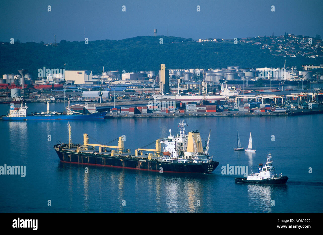 Industrial ship near a port Stock Photo - Alamy