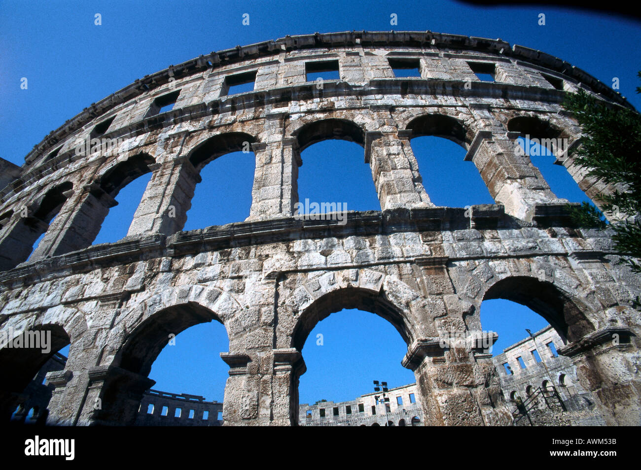 Old ruins of roman amphitheatre, Pula, Istria, Croatia Stock Photo - Alamy