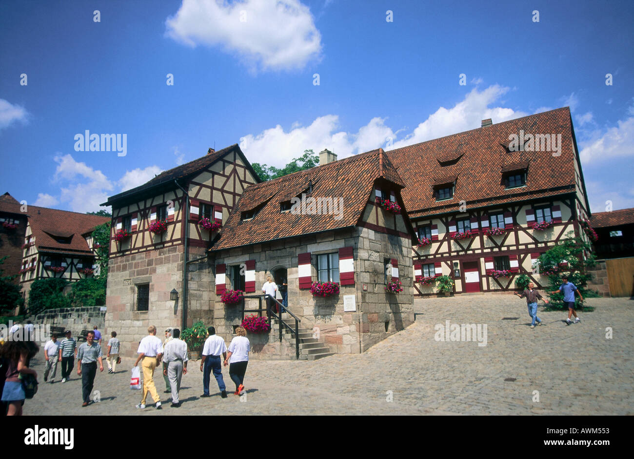 Tourists at castle, Nuremberg Castle, Nuremberg, Bavaria, Germany Stock ...