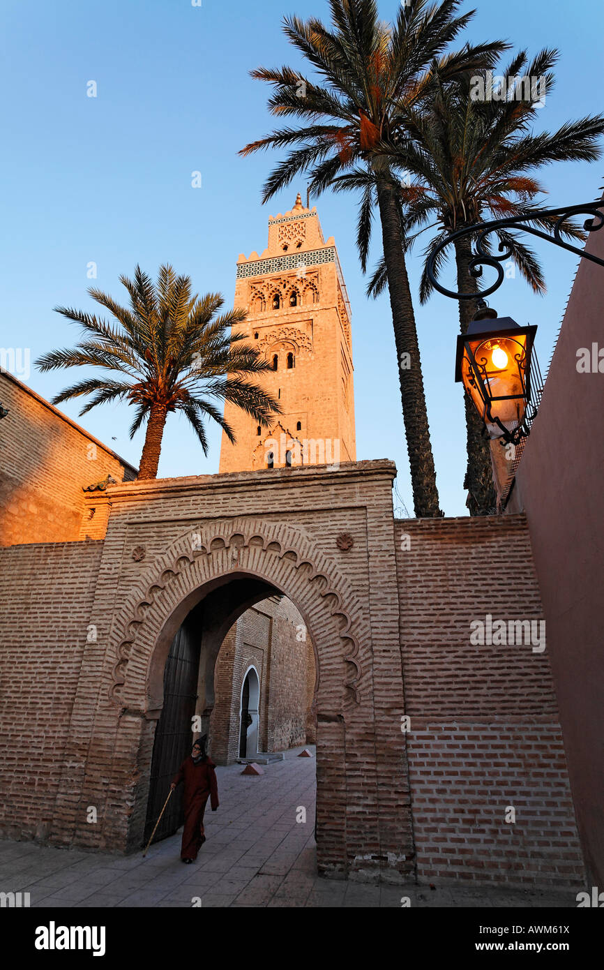 Old archway in front of the Koutoubia mosque, Marrakech, Morocco ...