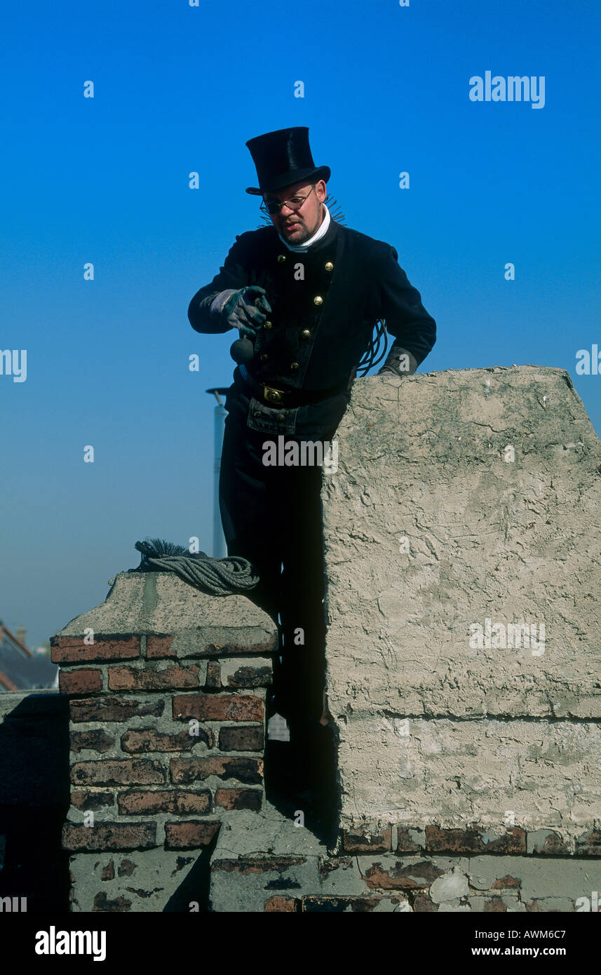 Chimney sweep on tile hi-res stock photography and images - Alamy