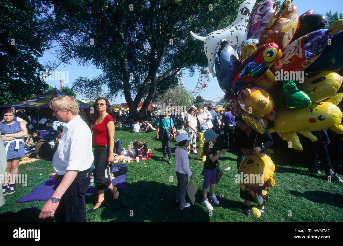 Group of people in a fair, Vienna, Austria Stock Photo - Alamy