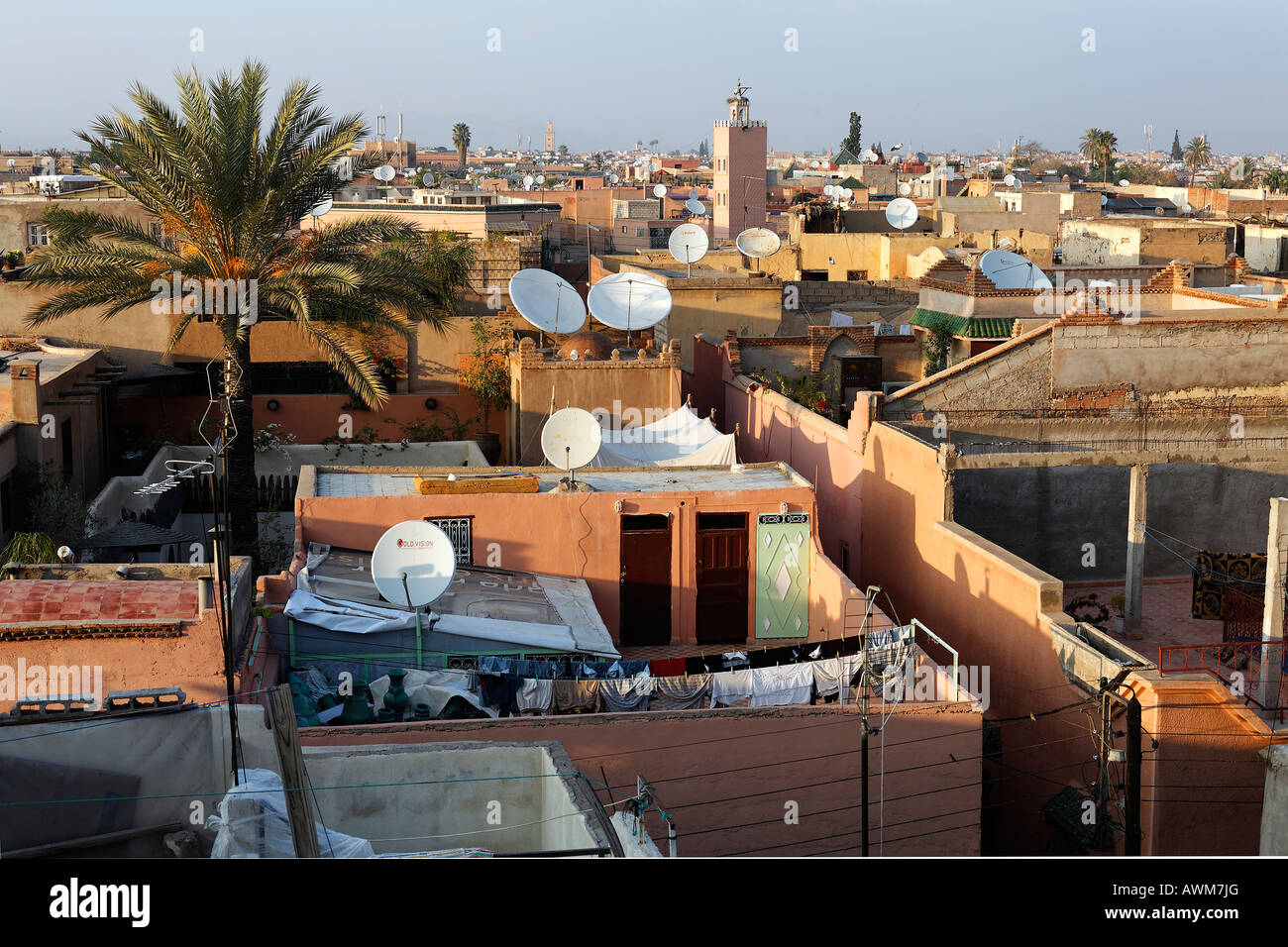 View of Medina with poor backyards Medina, Marrakech, Morocco, Africa ...