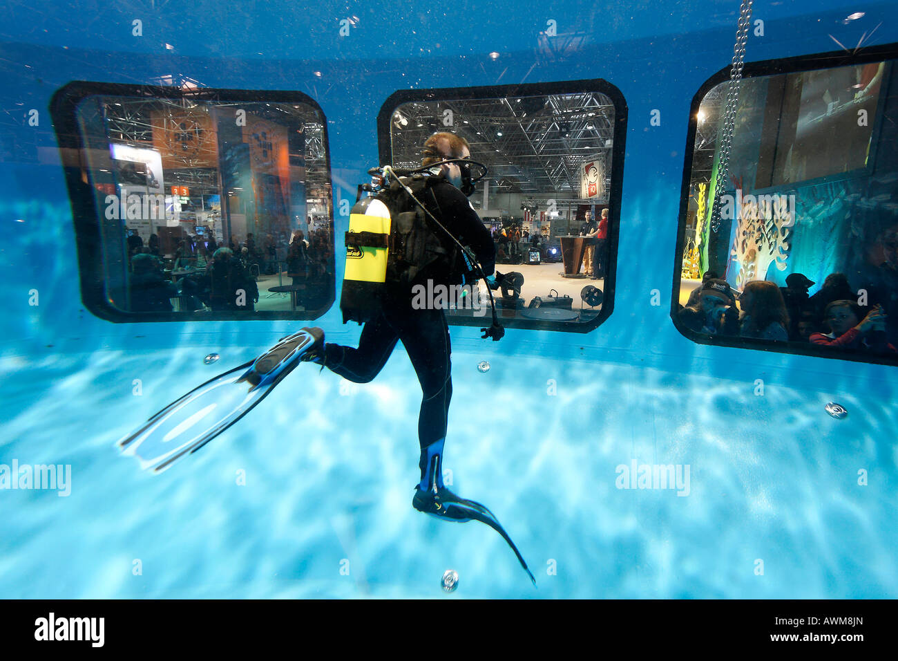 View through the diver's tower, Boot 2008, world's biggest showcase for ...