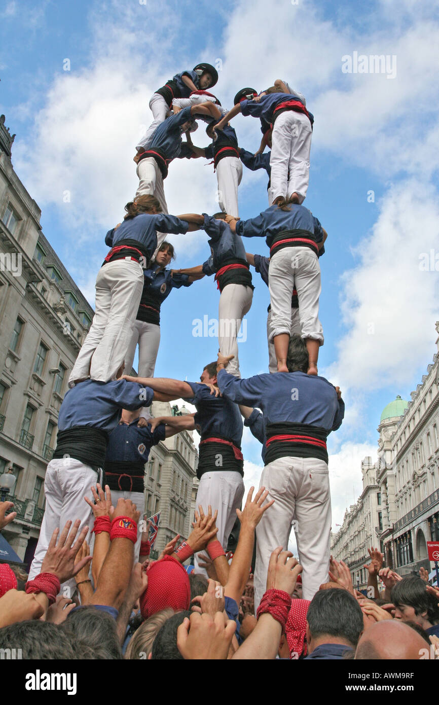 Spanish human towers Stock Photo - Alamy