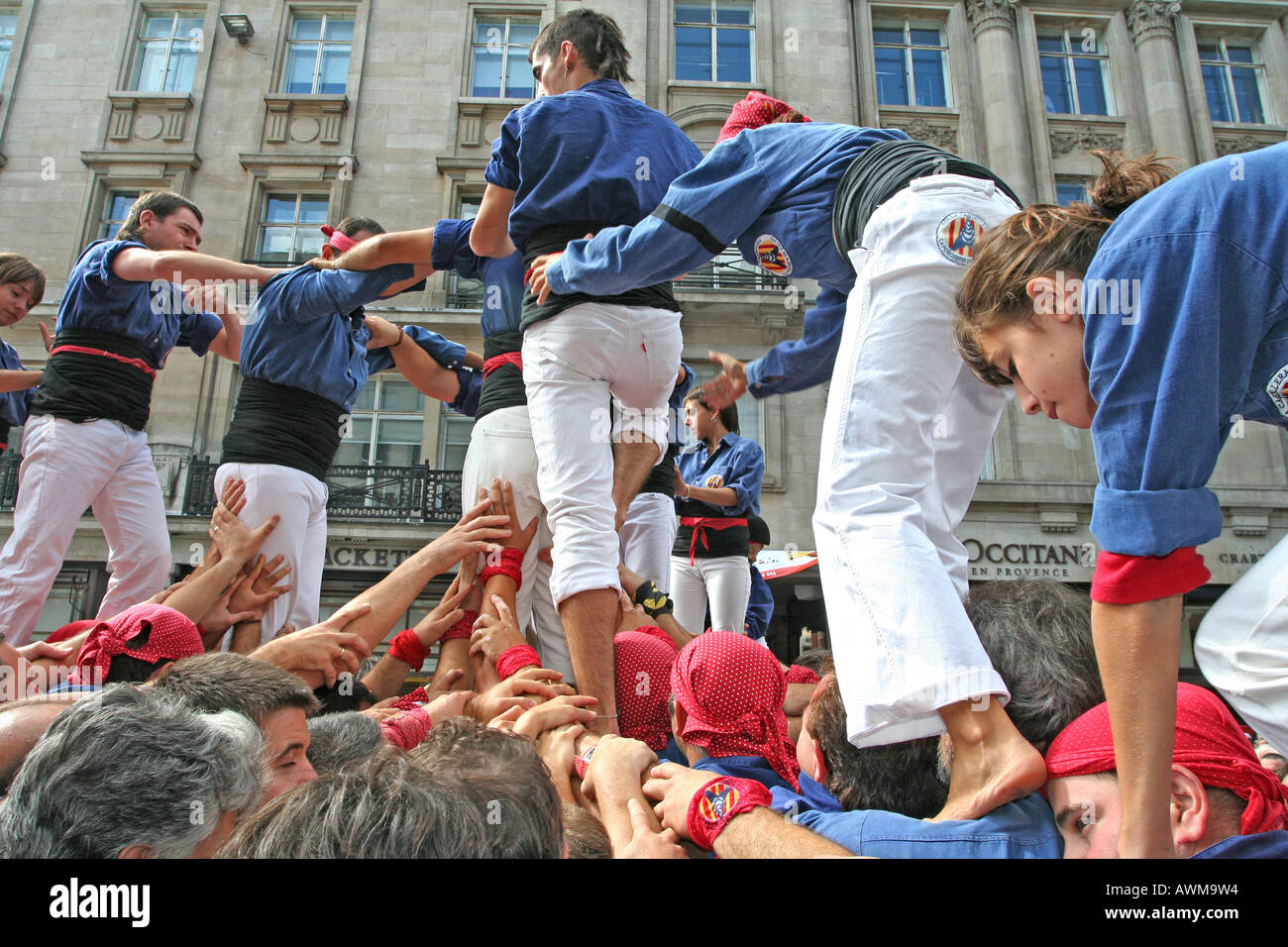 Human towers from Catalan, Spain Stock Photo - Alamy