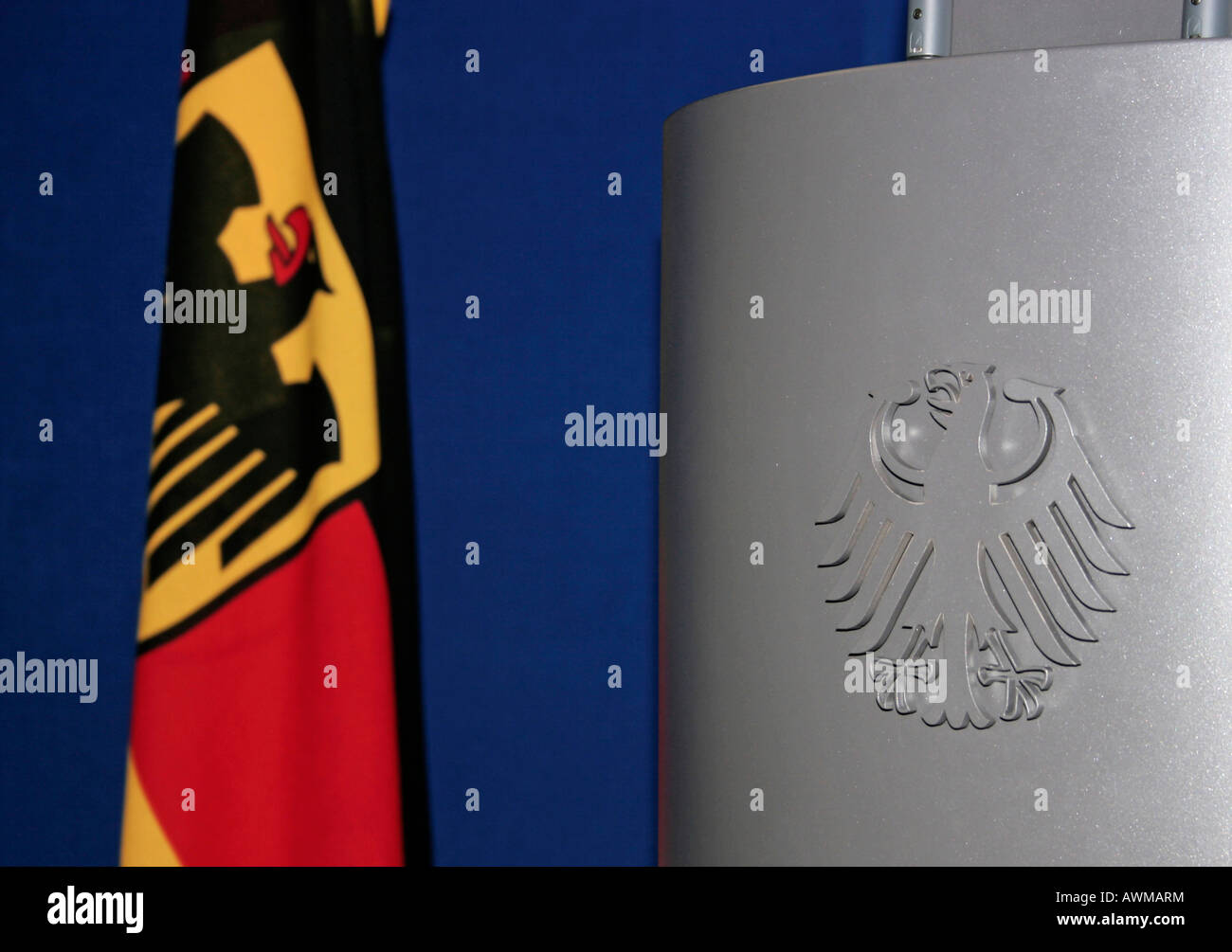 Podium and German flag, Berlin, Germany, Europe Stock Photo - Alamy
