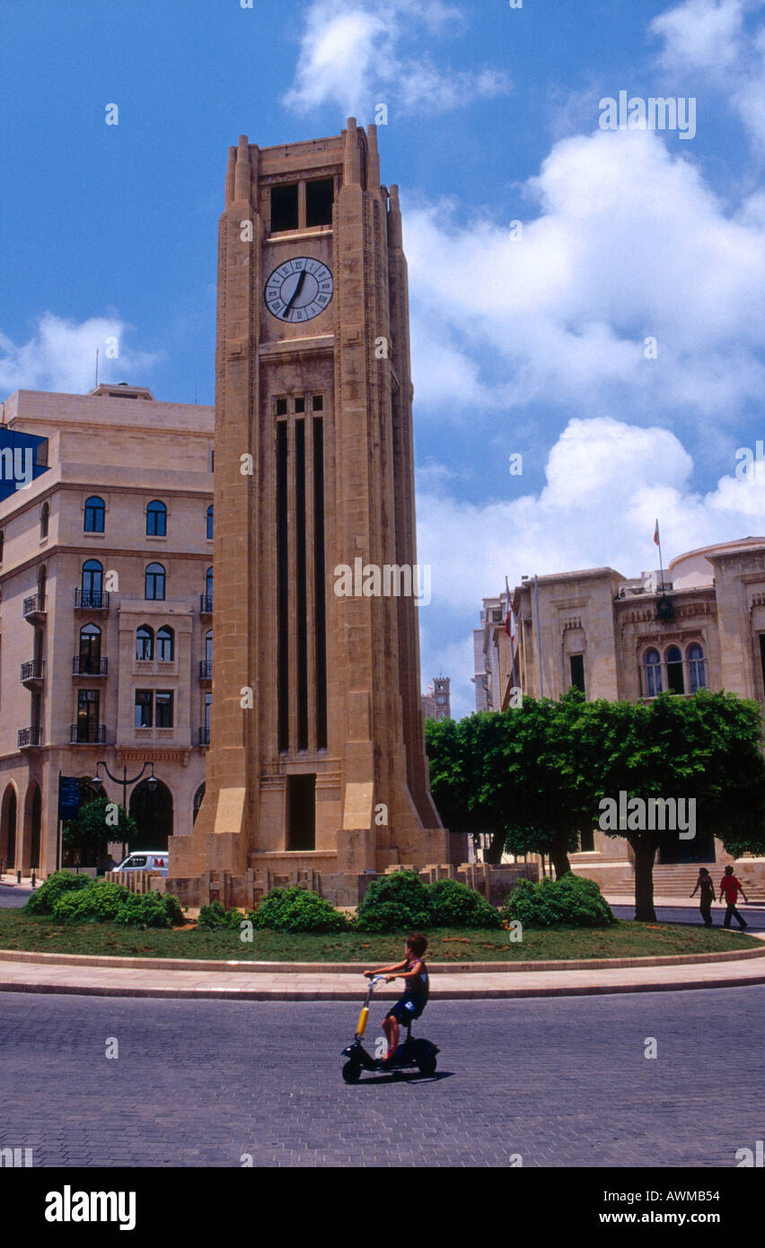 Clock tower in city, Beirut, Lebanon Stock Photo - Alamy