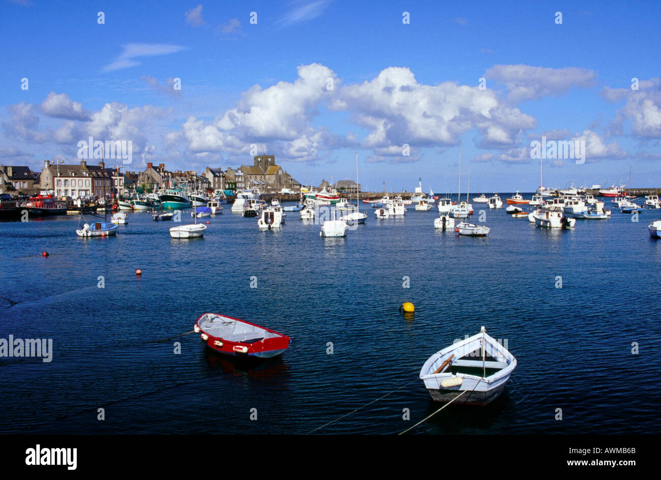 Boats in ocean, Barfleur, Manche, Normandy, France Stock Photo - Alamy