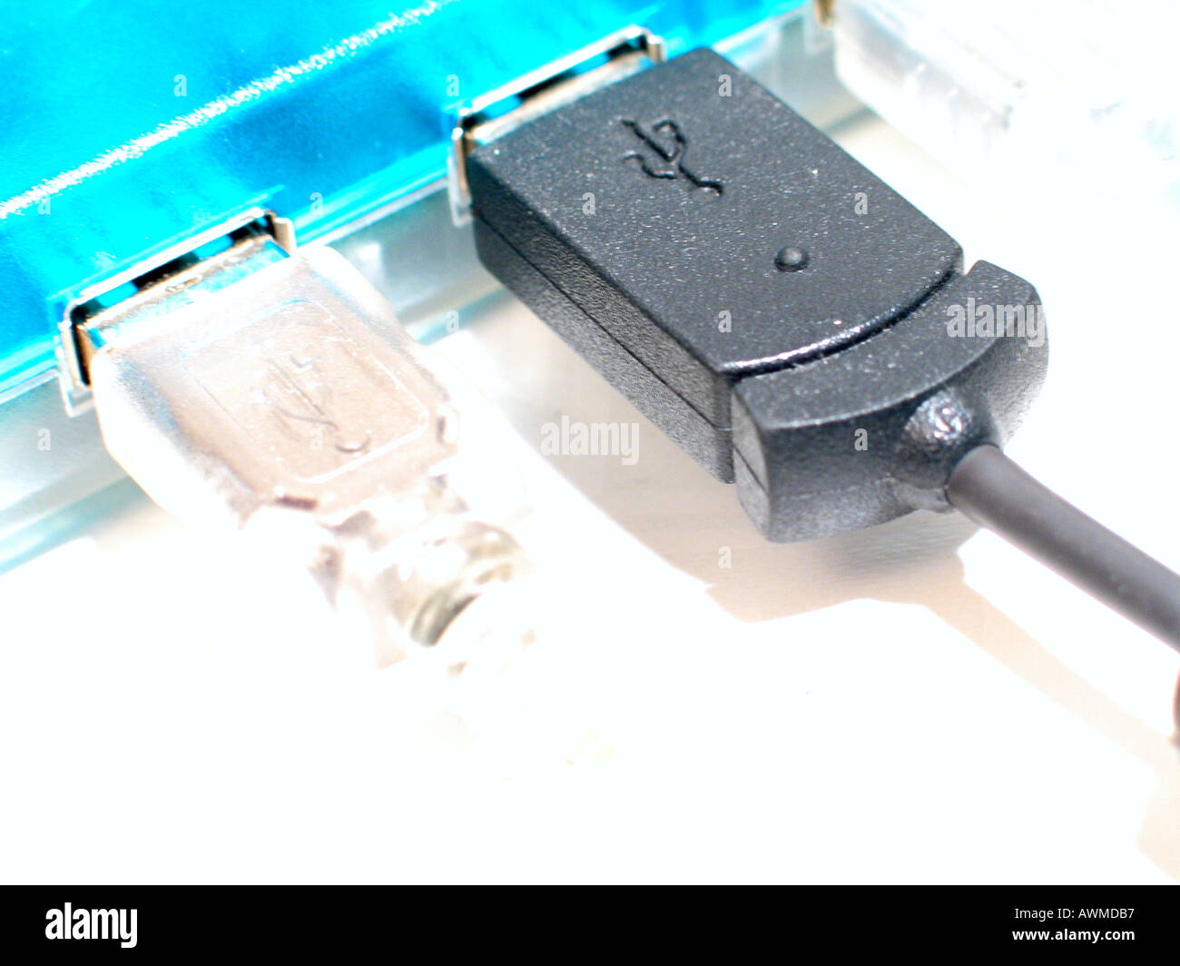 Close-up of USB cable plugged into laptop Stock Photo - Alamy