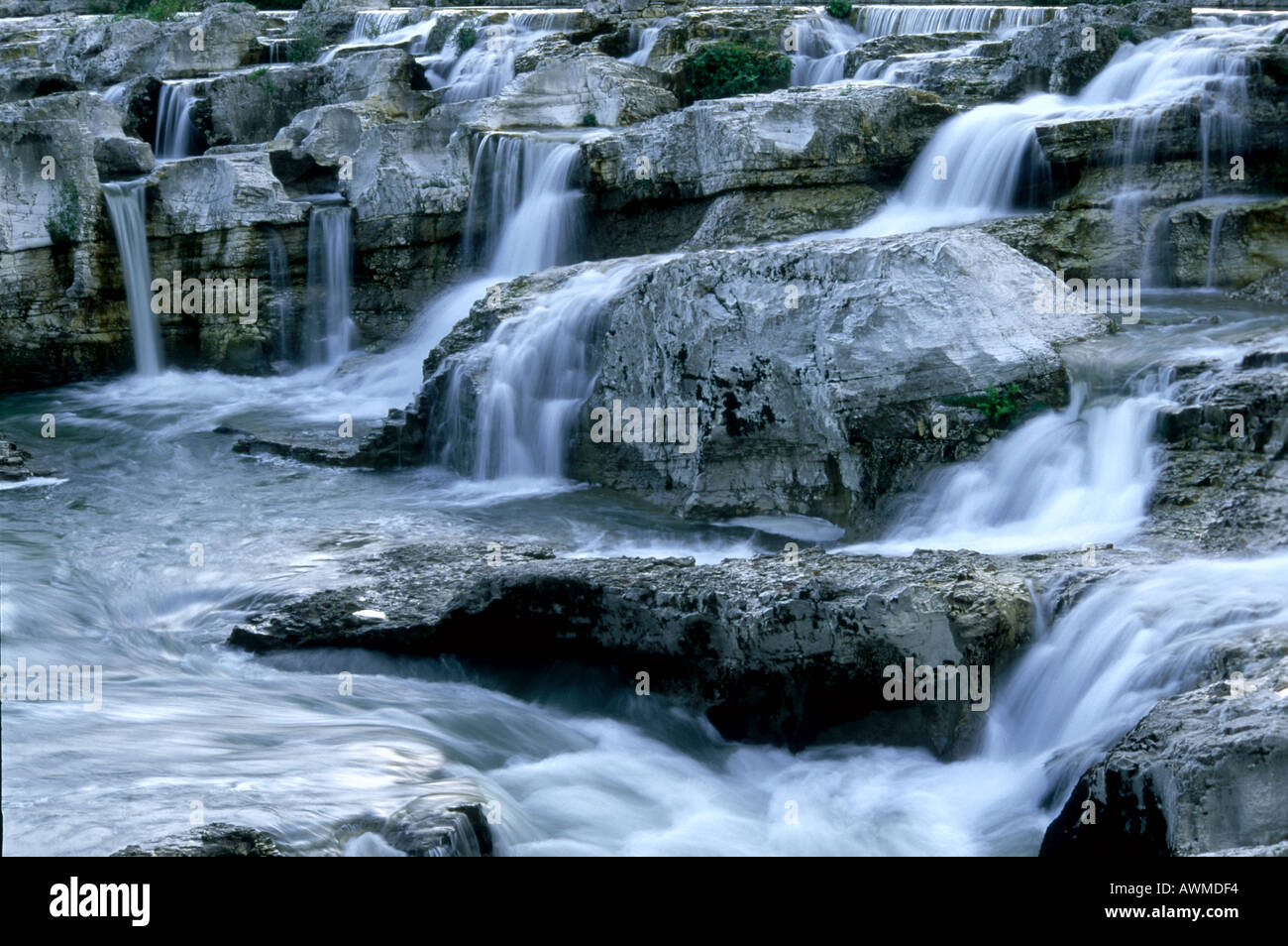 Water flowing through rocks, Cevennes, France Stock Photo - Alamy
