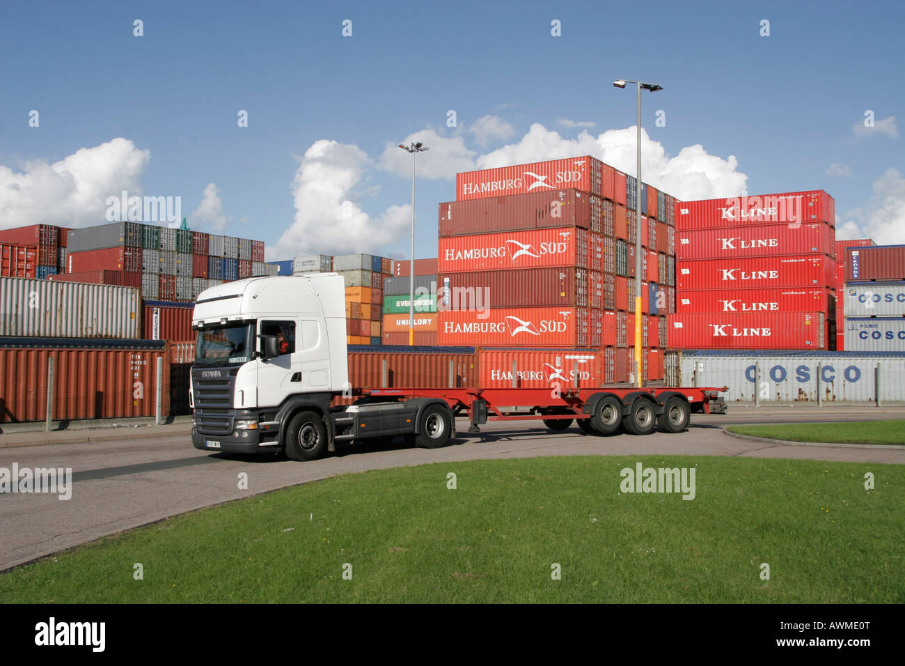 Shipping Container Lorry Truck High Resolution Stock Photography and ...