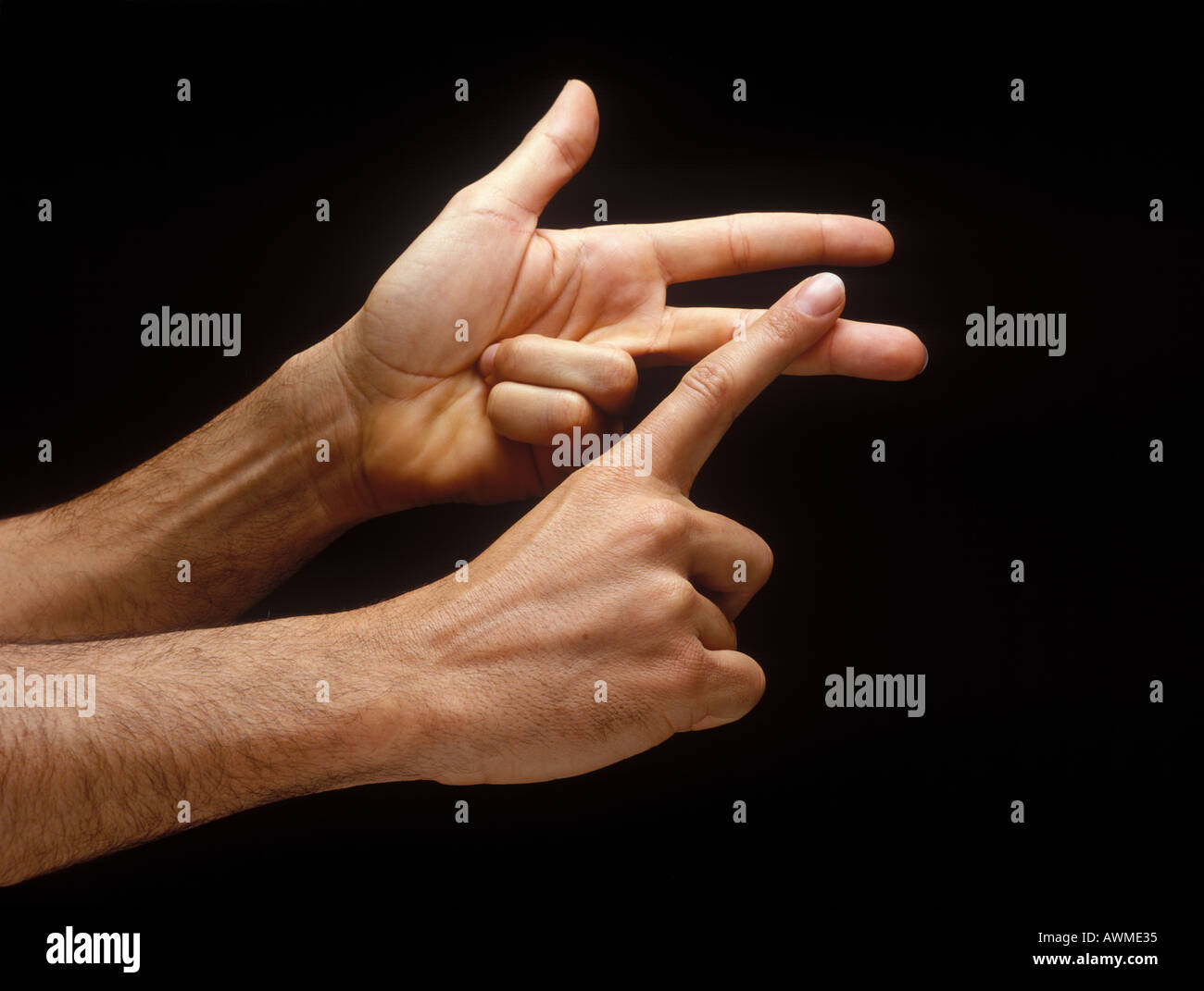 Close-up of man counting on his fingers Stock Photo - Alamy