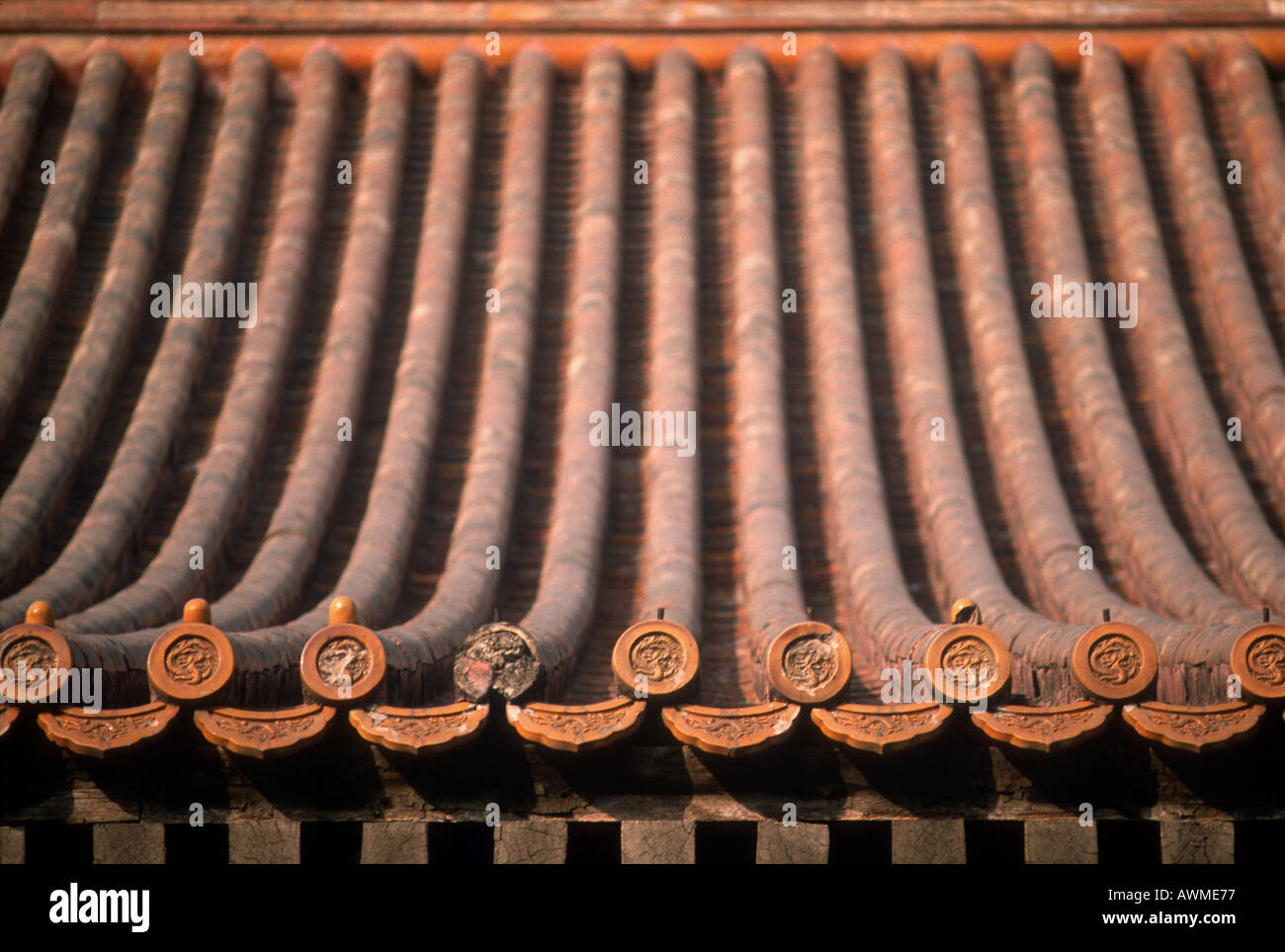 Red clay roof Asian house Stock Photo - Alamy
