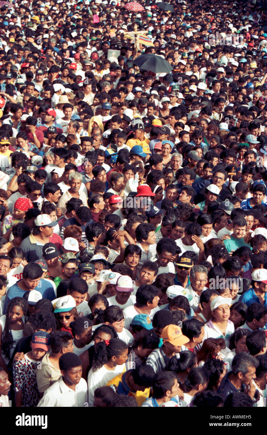 Crowd at religious festival in Ecuador Stock Photo - Alamy