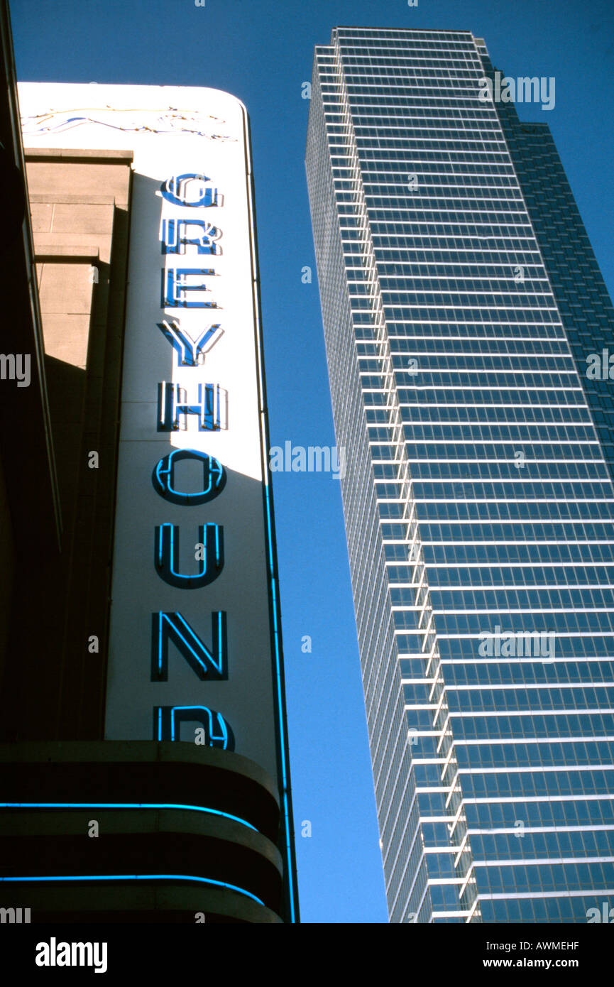 Greyhound bus station sign Stock Photo - Alamy