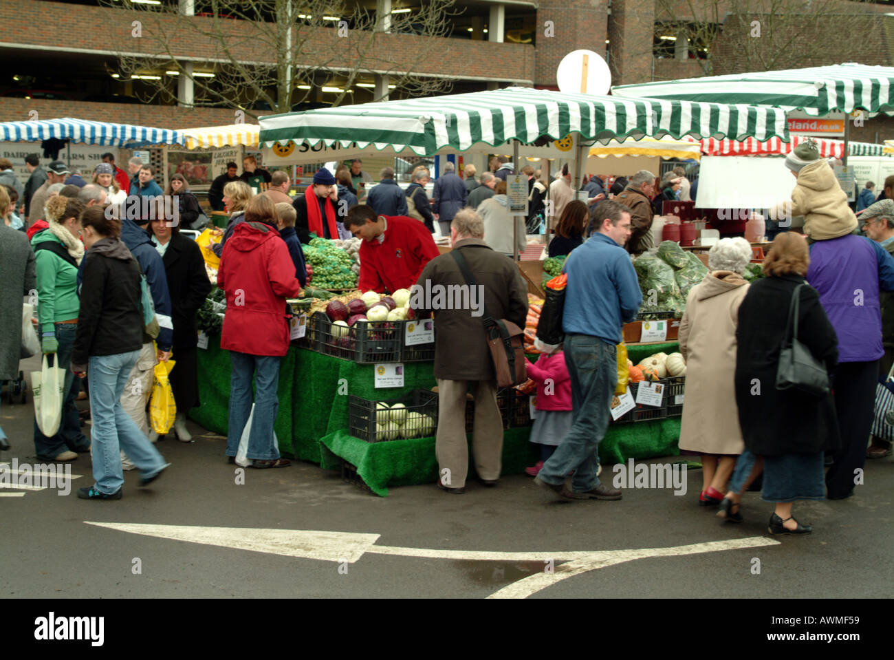 Farmers Market in the City centre of Winchester Hampshire southern ...