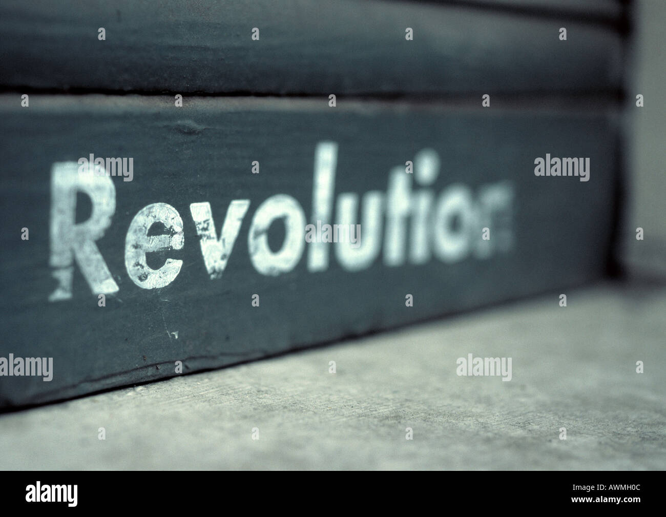Revolution text, blurred Stock Photo - Alamy