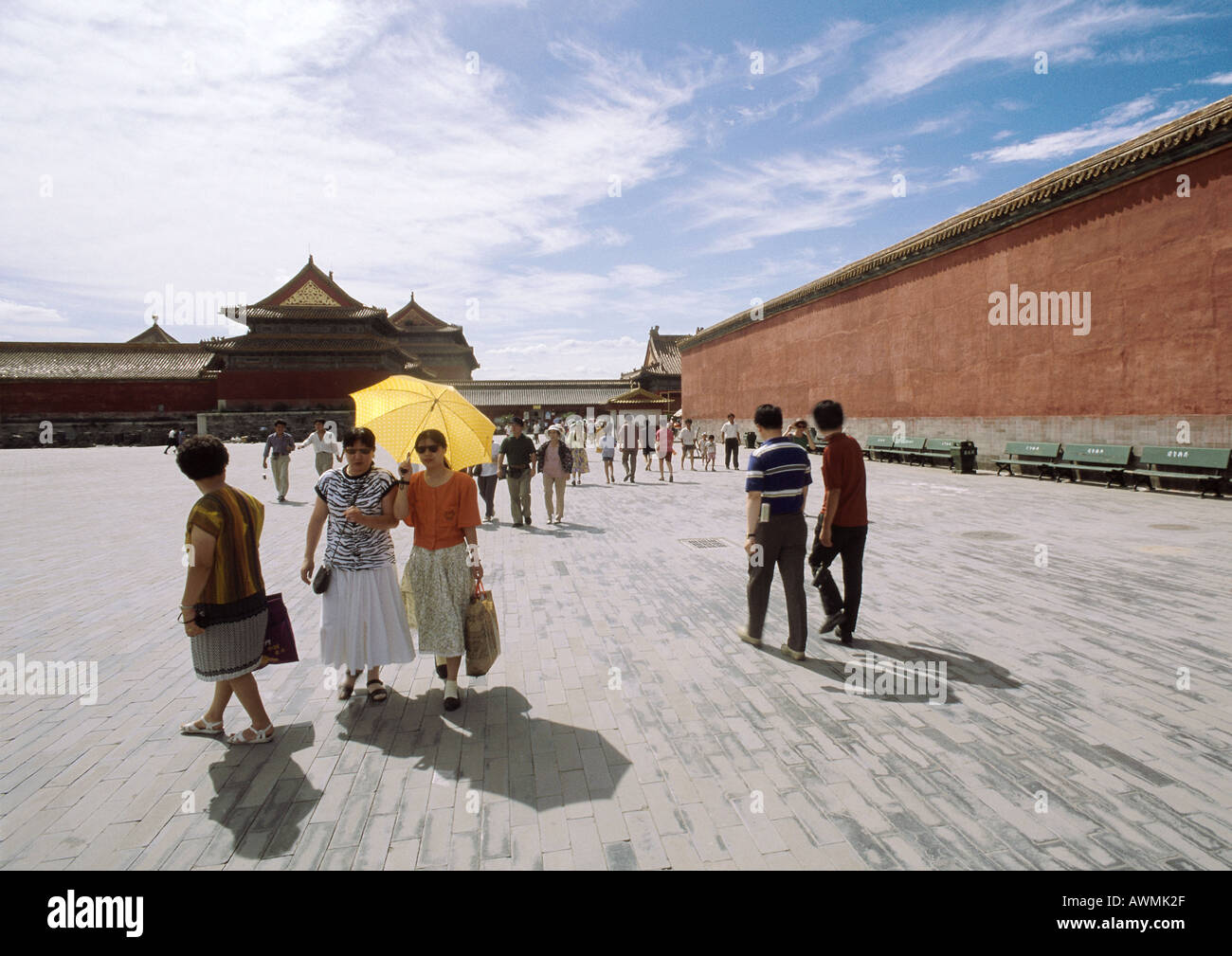 China, Beijing, people in Forbidden City courtyard Stock Photo - Alamy