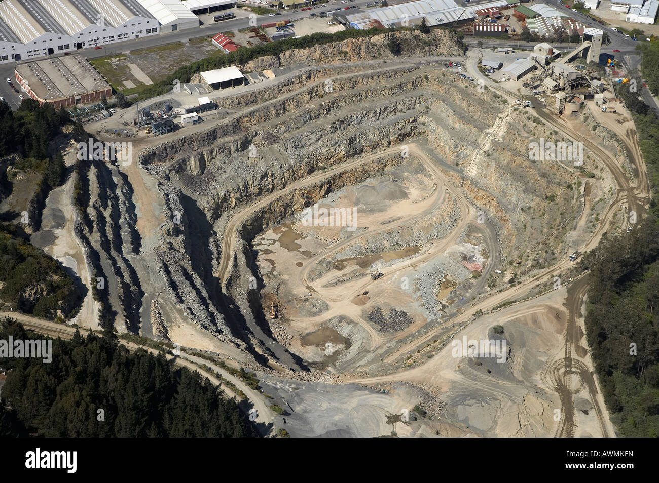 Palmers Quarry Logan Park Dunedin South Island New Zealand aerial Stock ...