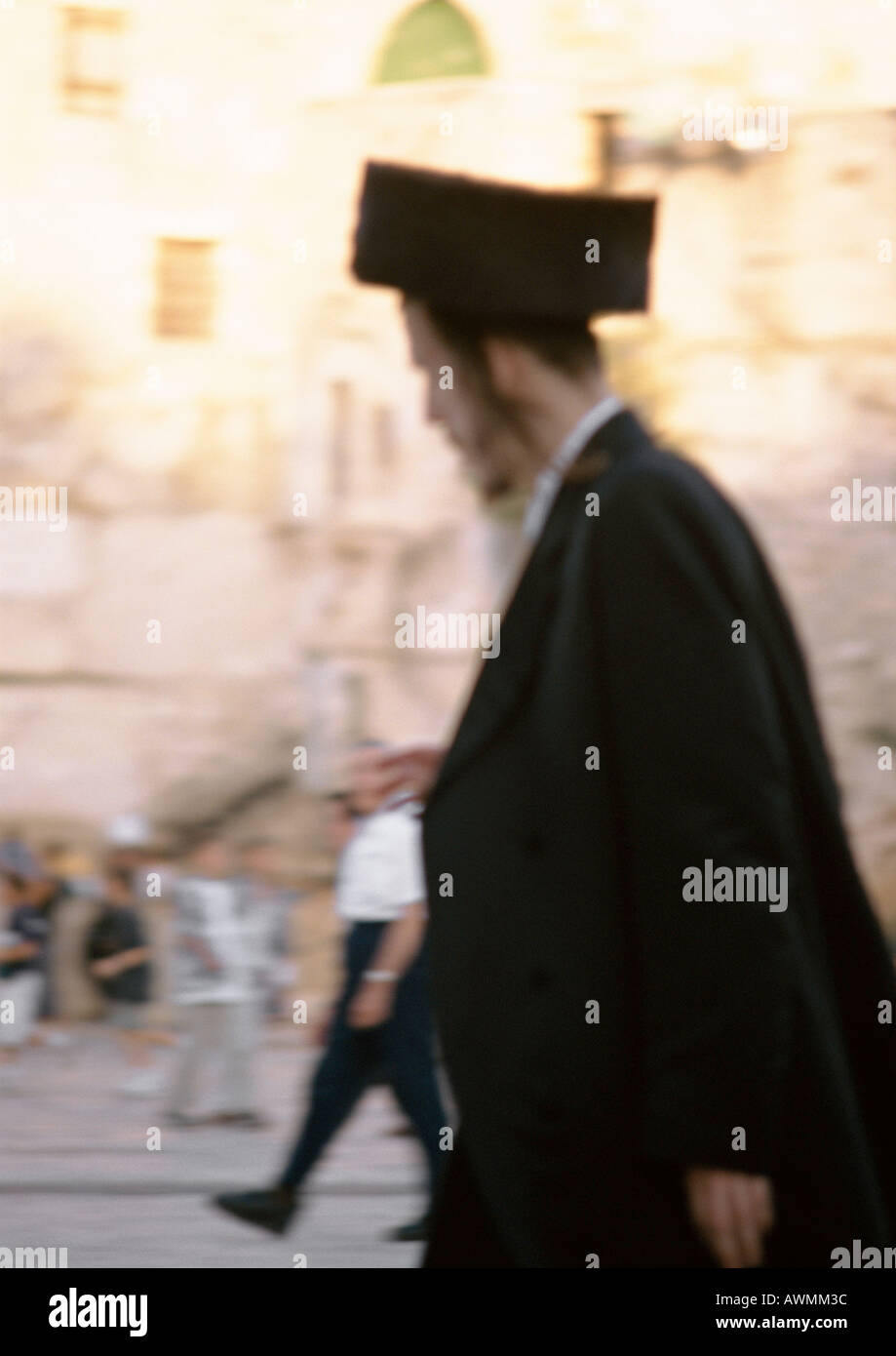 Israel, Jerusalem, Orthodox Jew, side view, blurred Stock Photo - Alamy