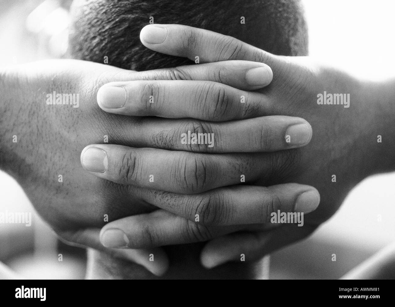 Back view man hands behind his Black and White Stock Photos & Images ...
