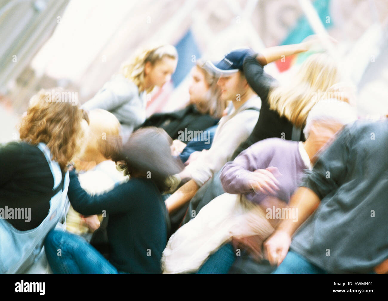 Group of people, blurred, tilted Stock Photo - Alamy
