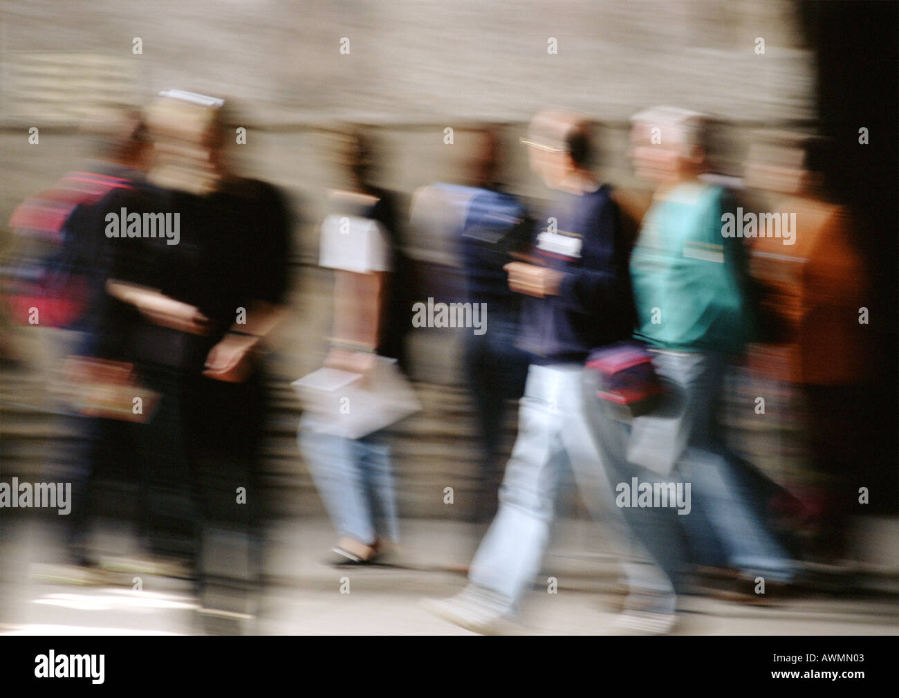 People walking, outside, full length, blurred Stock Photo - Alamy