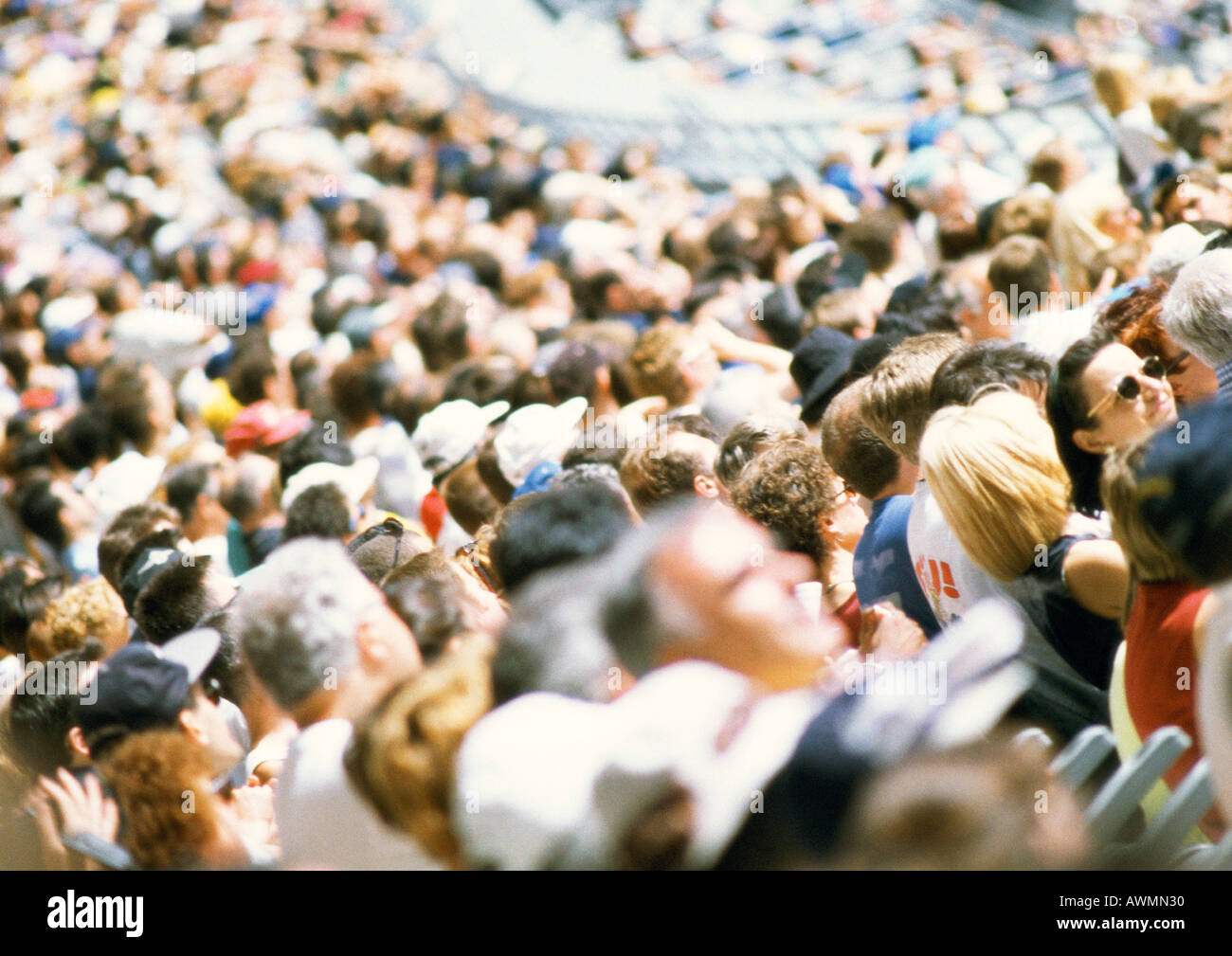 Crowd in stadium, high angle view Stock Photo - Alamy