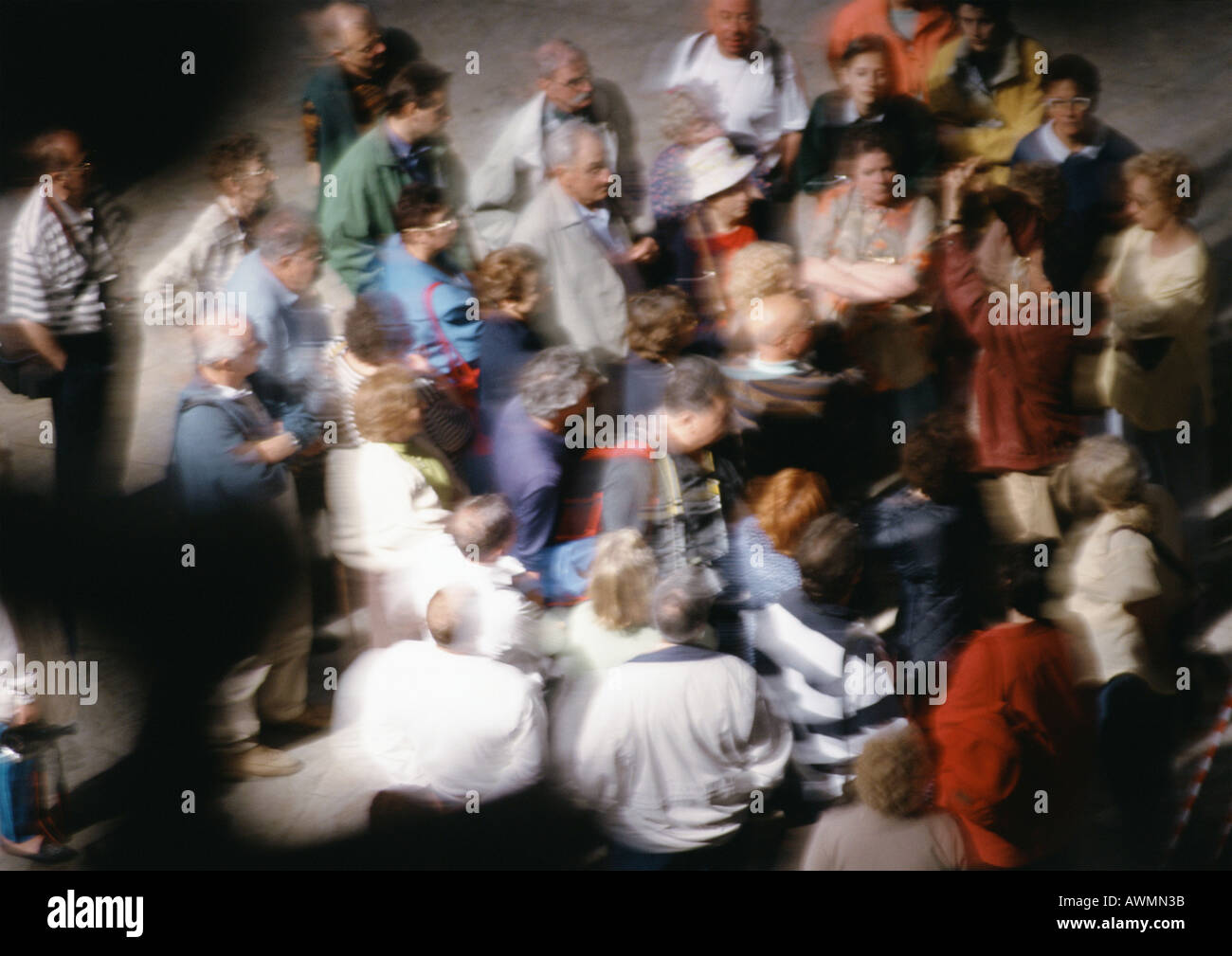 High angle shot crowded pedestrian hi-res stock photography and images ...