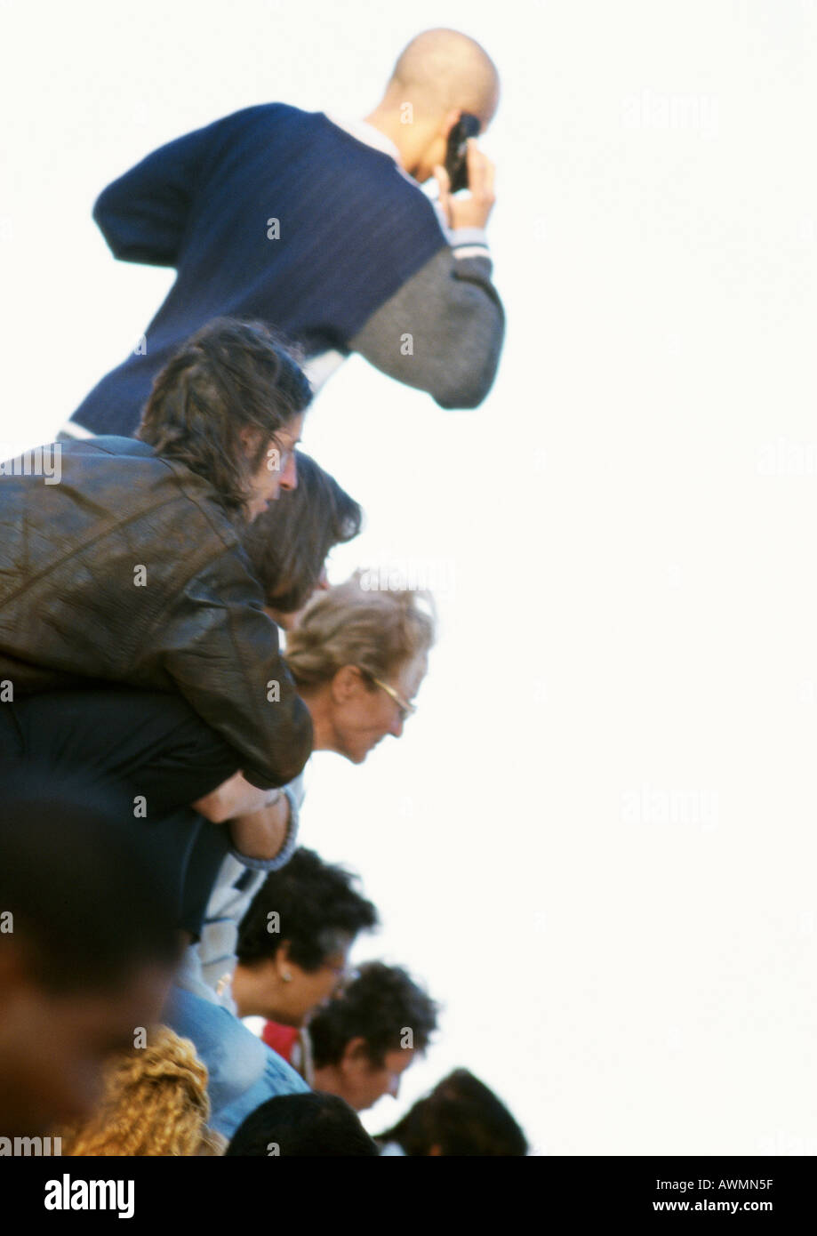 Group of people outside, rear view, tilt Stock Photo - Alamy