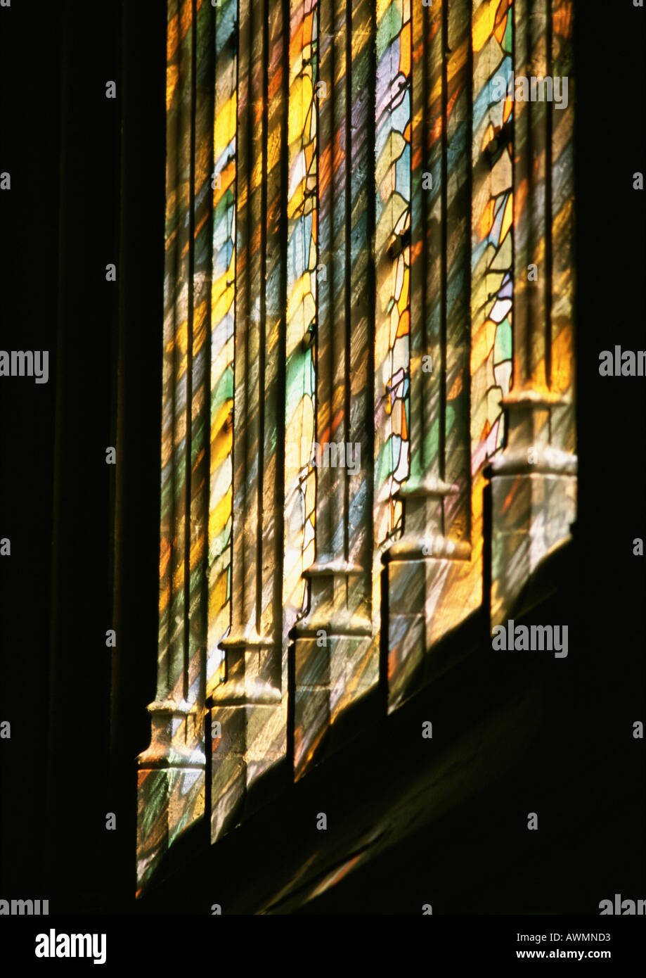Stained-glass windows, low angle view Stock Photo - Alamy